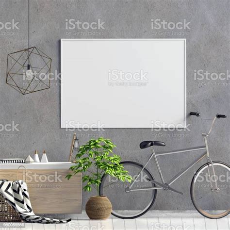 현대 인테리어 선반 공장 및 자전거입니다 포스터를 모의입니다 3 차원 일러스트 레이 션 0명에 대한 스톡 사진 및 기타 이미지 Istock