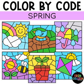 Spring Color By Code Clipart By Erin Colleen Design TPT
