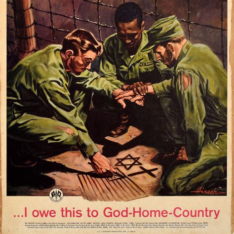 Scarce Original Vintage Military Propaganda Poster Multiracial Pow Wwii Us Army For Sale At