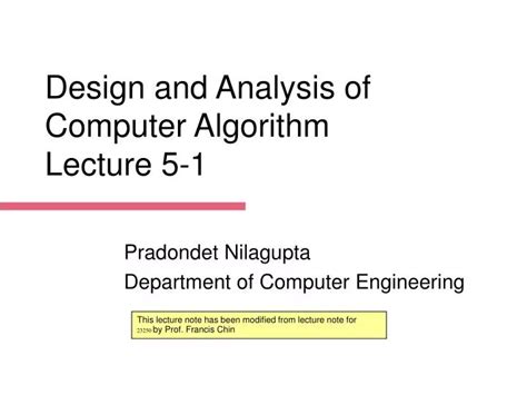 Ppt Design And Analysis Of Computer Algorithm Lecture 5 1 Powerpoint
