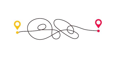 A 지점에서 B 지점까지의 어려운 길 혼돈 경로 복잡한 혼돈 단순화 개념 쉬운 간단한 방법 벡터 프리미엄 벡터