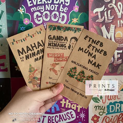 Personalized Christmas Angpao10pcs Ampaw Money Envelope Tagalog Funny Witty Qoutes Meme Messages