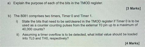 Solved A ﻿explain The Purpose Of Each Of The Bits In The