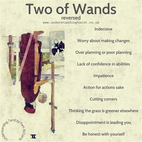 Two Of Wands Reversed Wands Tarot Tarot Interpretation Tarot Meanings