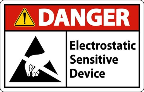 Premium Vector Danger Electrostatic Sensitive Device Sign On White