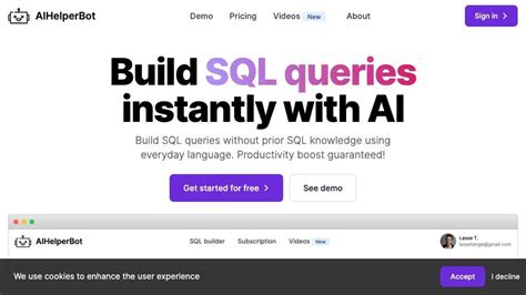 Ai Helper Bot Instant Sql Queries And Data Insights Proaitools