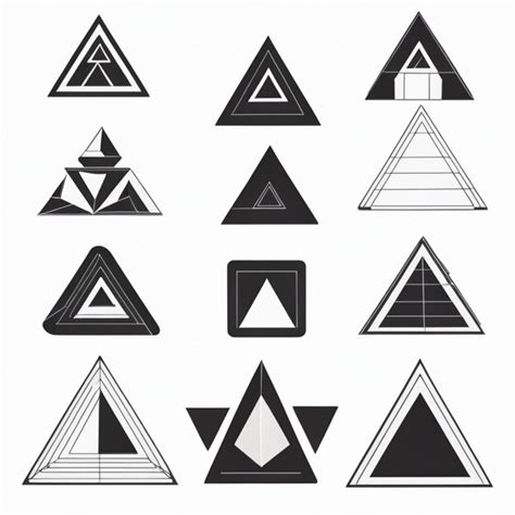 Black And White Triangle Icons Premium Ai Generated Image