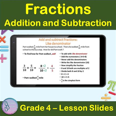 Fractions 3rd Grade Powerpoint Lesson Slides