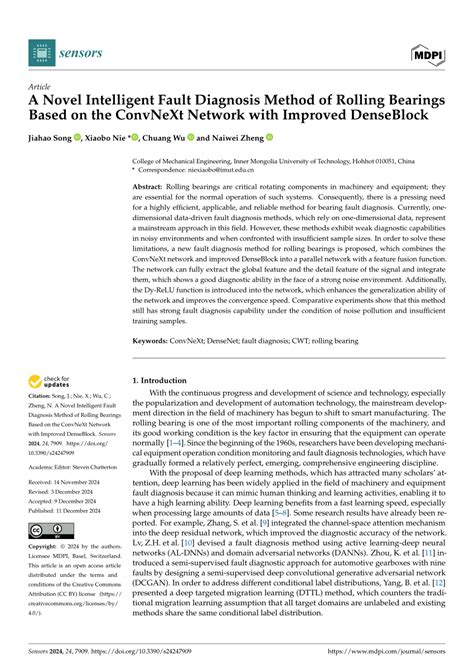 Pdf A Novel Intelligent Fault Diagnosis Method Of Rolling Bearings Based On The Convnext