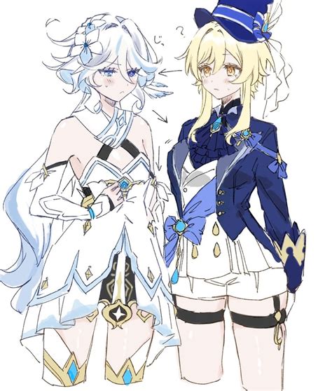 Lumine And Furina Genshin Impact Drawn By Pi Pururu Danbooru