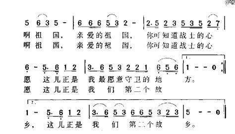 军歌乐谱战士第二个故乡 简谱大全