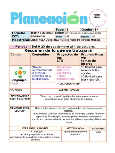 Planeaciones De Lectoescritura 2024 Pdf Evaluación Escritura