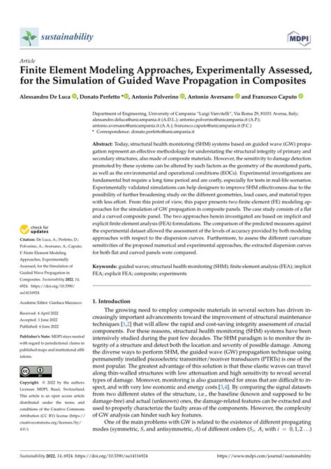 Pdf Finite Element Modeling Approaches Experimentally Assessed For The Simulation Of Guided