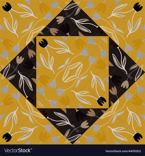 Hand Drawn Flowers Mosaic Seamless Pattern Vector Image