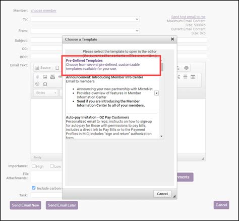 Send Email Using An Email Template ChamberMaster
