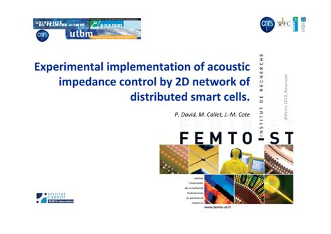 Pdf Experimental Implementation Of Acoustic Impedance Control By A 2d Network Of Distributed
