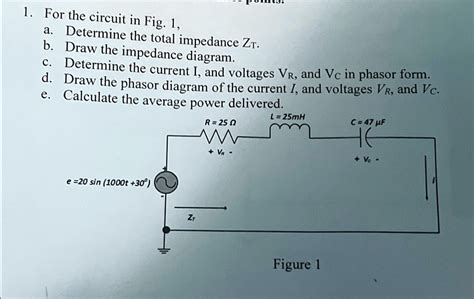 For The Circuit In Fig 1 A Determine The Total Impedance Z T B Draw The Impedance Diagram