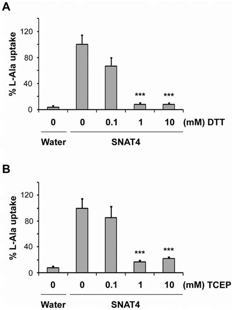 Dose Dependent Inhibition Of Snat4 Transport Activity By Dtt And Tcep Download Scientific