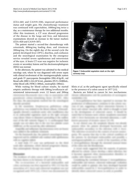 Solution Correlation Among Streptococcus Bovis Endocarditis And