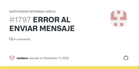 Error Al Enviar Mensaje · Issue 1797 · Pedroslopezwhatsapp Webjs