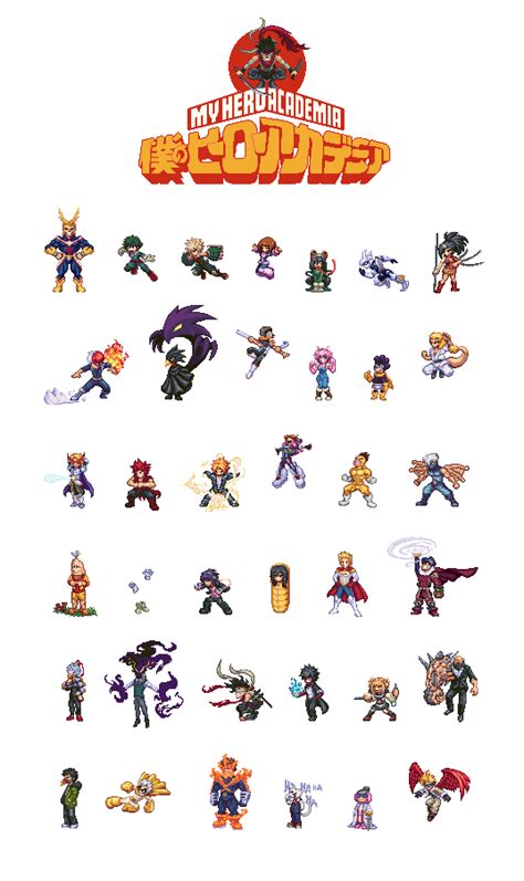 My Hero Academia Sprite Set R Pixelart