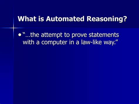 PPT Automated Reasoning Overview The Core Concepts PowerPoint Presentation ID
