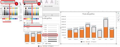 Gráfico De Progreso En Barras Y Columnas En Excel