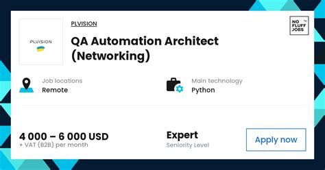 Qa Automation Architect Networking Job Testing Plvision Remote No Fluff Jobs