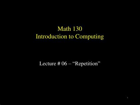 PPT Math 130 Introduction To Computing PowerPoint Presentation Free