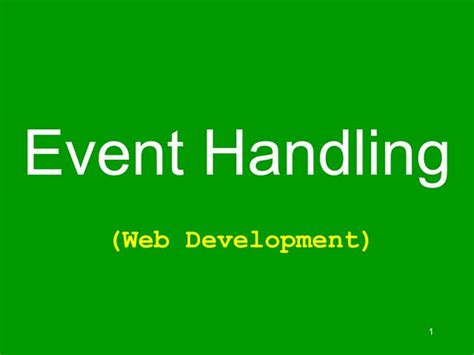 Event Programming Javascript Ppt