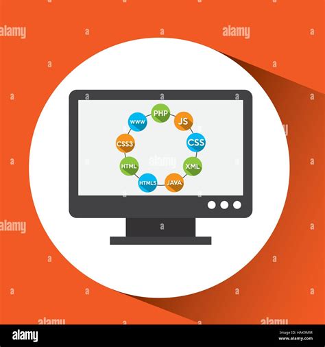 Programming Languages Computer Screen Vector Illustration Eps 10 Stock