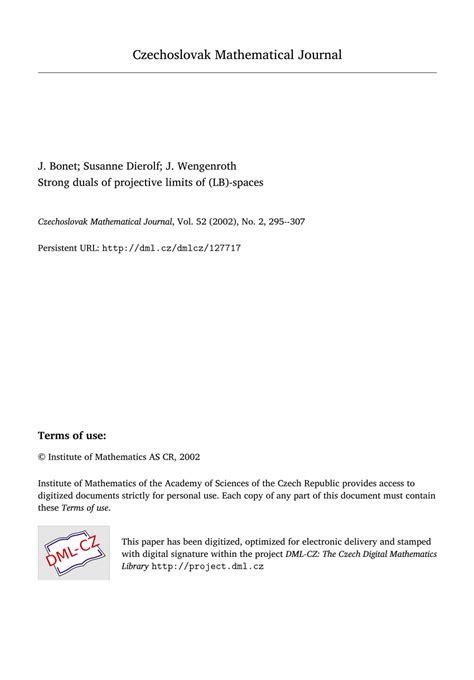 Pdf Strong Duals Of Projective Limits Of Lb Spaces