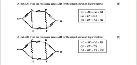 Solved Iset A Find The Resistance Across Ab For The Circuit Shown In Figure Below Ac Ae