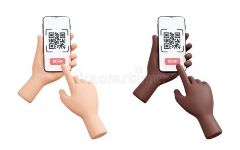 qr code reading 3d render illustration stock illustration