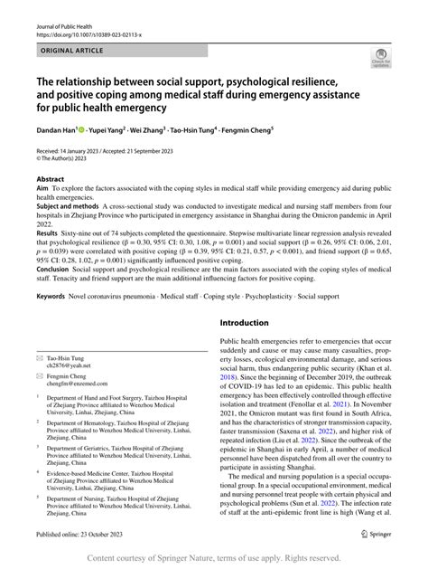 Pdf The Relationship Between Social Support Psychological Resilience And Positive Coping