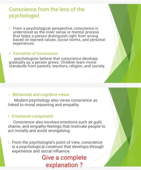 Conscience From The Lens Of The Psychologist From A Psychological Perspe