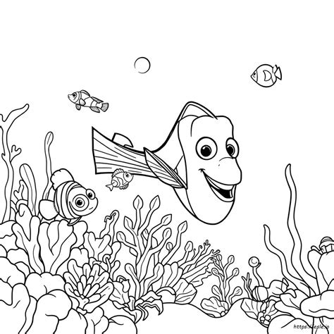 Finding Dory Colouring Pages