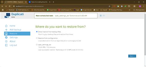 Import From Json Wrong Password Duplicati