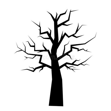 Dead Tree Silhouette For Halloween Element Decoration Vector