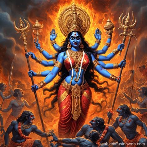 Kali Ma Hindu Goddess War Image Stable Diffusion Online