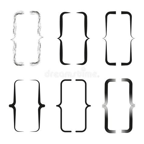 Curly Bracket Icon Black And White Design Decorative Vector Shape