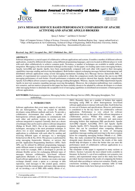 Pdf Java Message Service Based Performance Comparison Of Apache Activemq And Apache Apollo Brokers