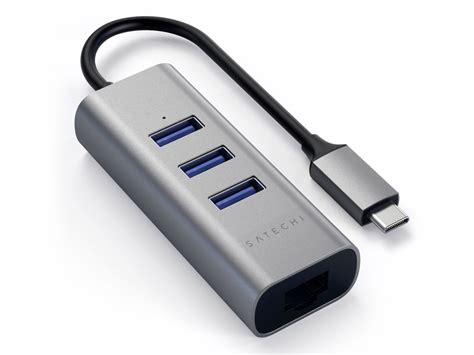 Satechi USB-C 2in1 Hub voor Ethernet en 3 x USB