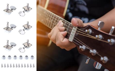 Amazon Com Acoustic Guitar Tuning Pegs 3R 3L Guitar String Chrome Tuning Pegs Tuners Machine