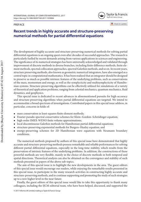 pdf recent trends in highly accurate and structure preserving