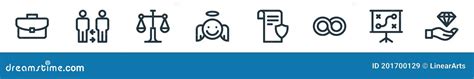 Ethics Line Icons Linear Set Stock Vector Illustration Of Marketing