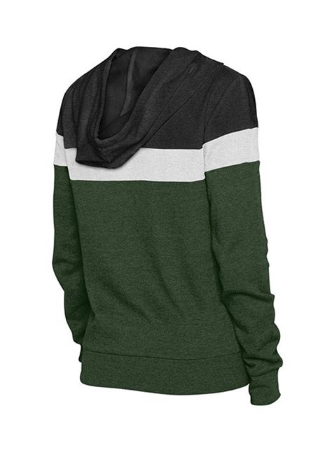 Womens New Era Throwback Milwaukee Bucks Full Zip Hooded Sweatshirt Bucks Pro Shop