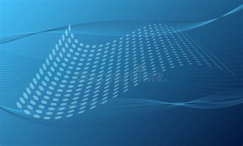 Abstract Blue Lines Curve Wave Soft Gradient High Technology Background Stock Illustration
