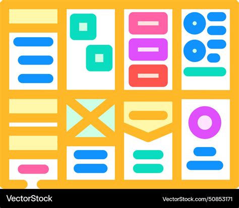 Crazy 8s Ux Ui Design Color Icon Royalty Free Vector Image