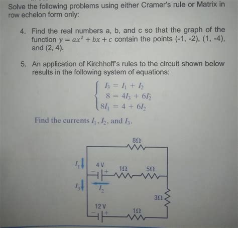 solved solve the following problems using either cramer s rule or